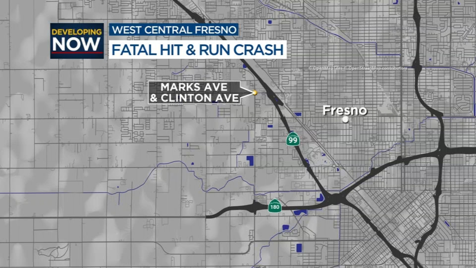 Pedestrian killed in hit-and-run crash in west central Fresno - ABC30 Fresno
