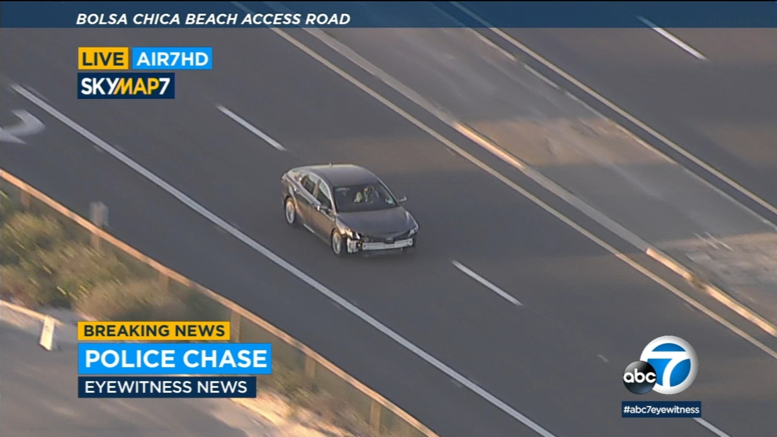Chase: PIT maneuver ends high-speed CHP chase through Orange County - ABC7 Los Angeles