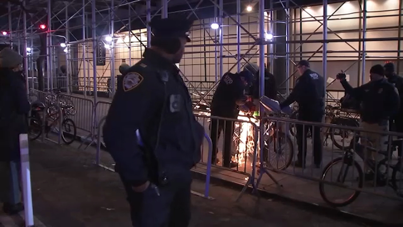 NYPD, Sanitation Department clears sidewalk in front for Hell's Kitchen ...