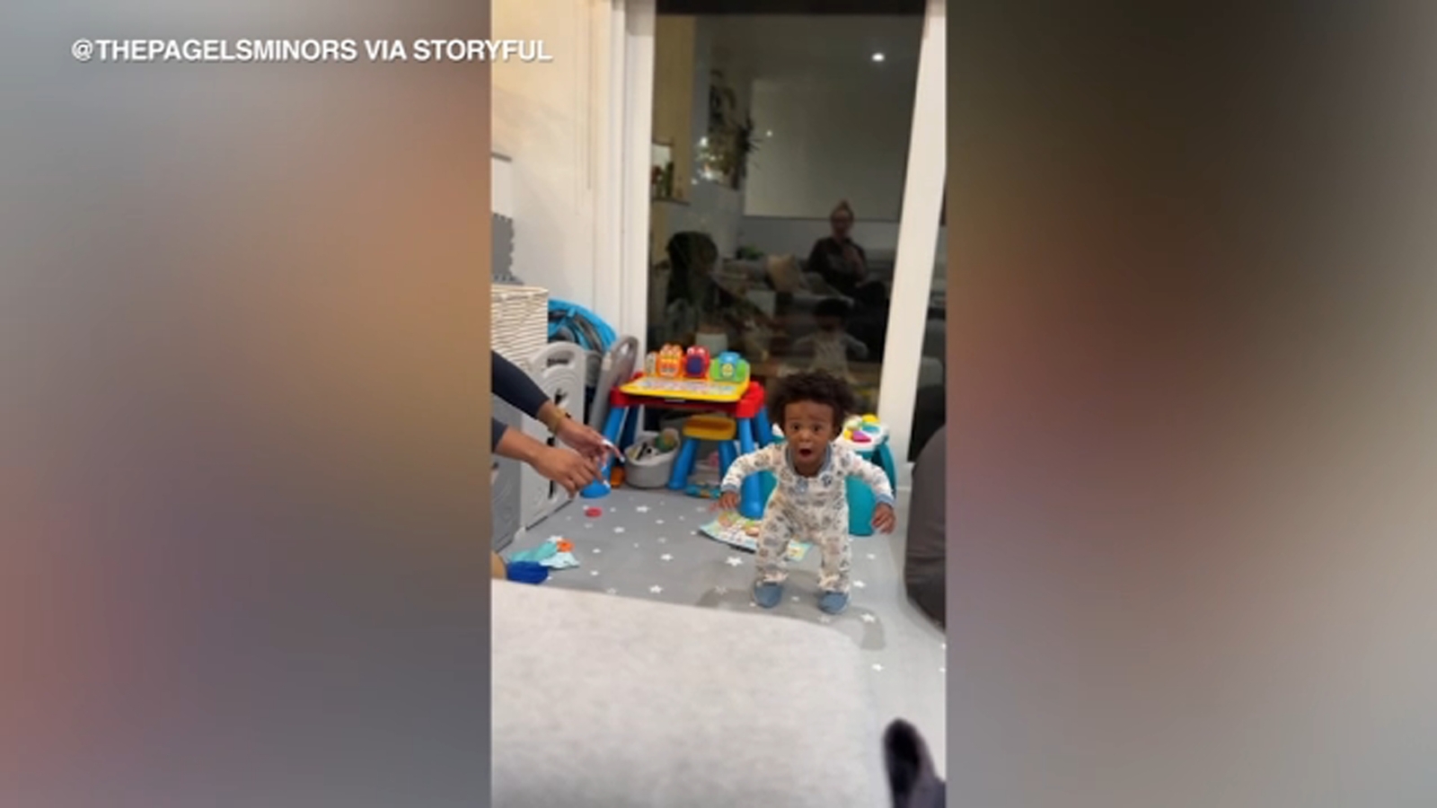 Adorable toddler in California gets super excited when he realizes he ...