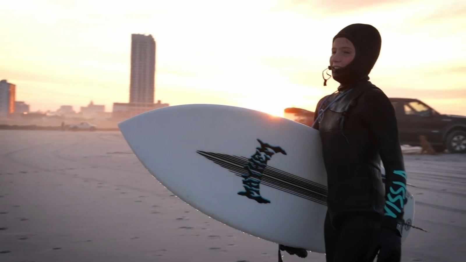 Be Kind: 11-year-old Brigantine boy Carter Doorley surfing towards ...
