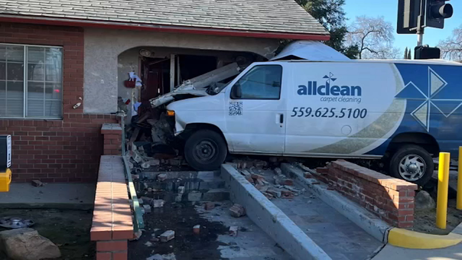 Van crashes into Visalia business, owners dealing with aftermath ...