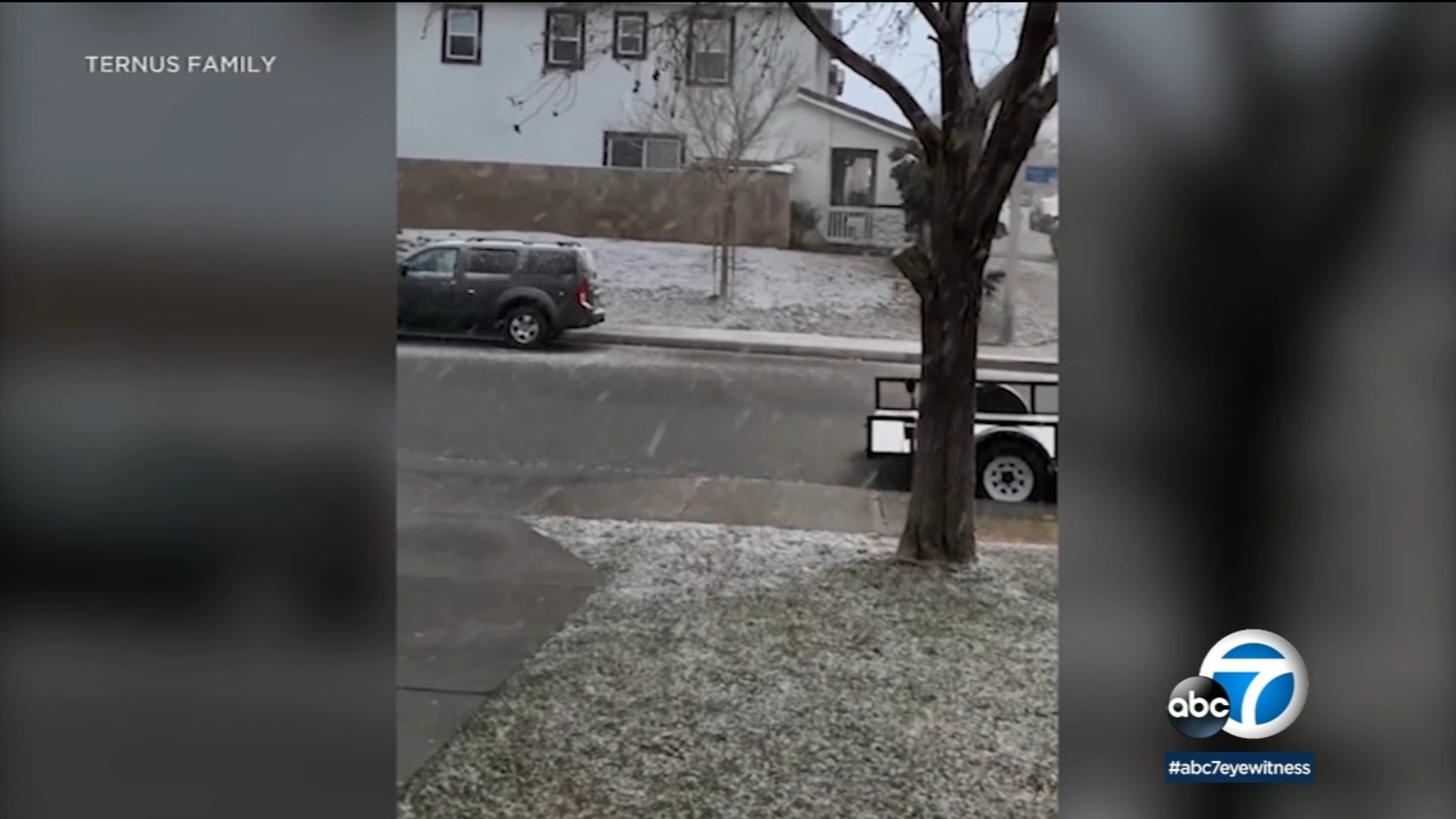 Snow makes rare appearance in Antelope Valley - ABC7 Los Angeles