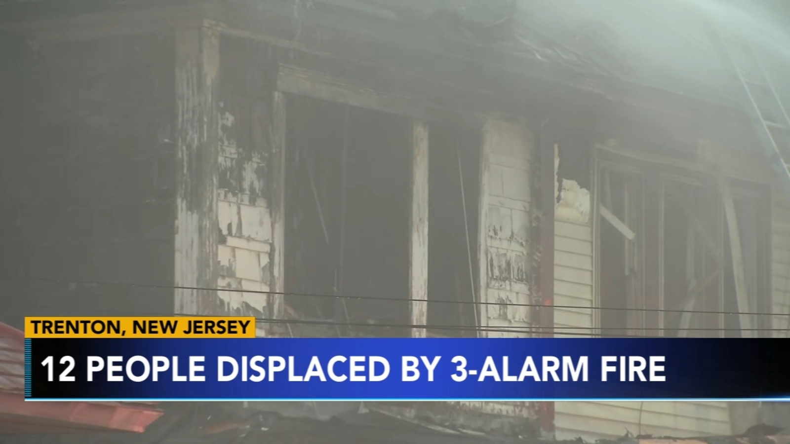 Ceiling collapses on firefighter battling 3-alarm Trenton house fire ...