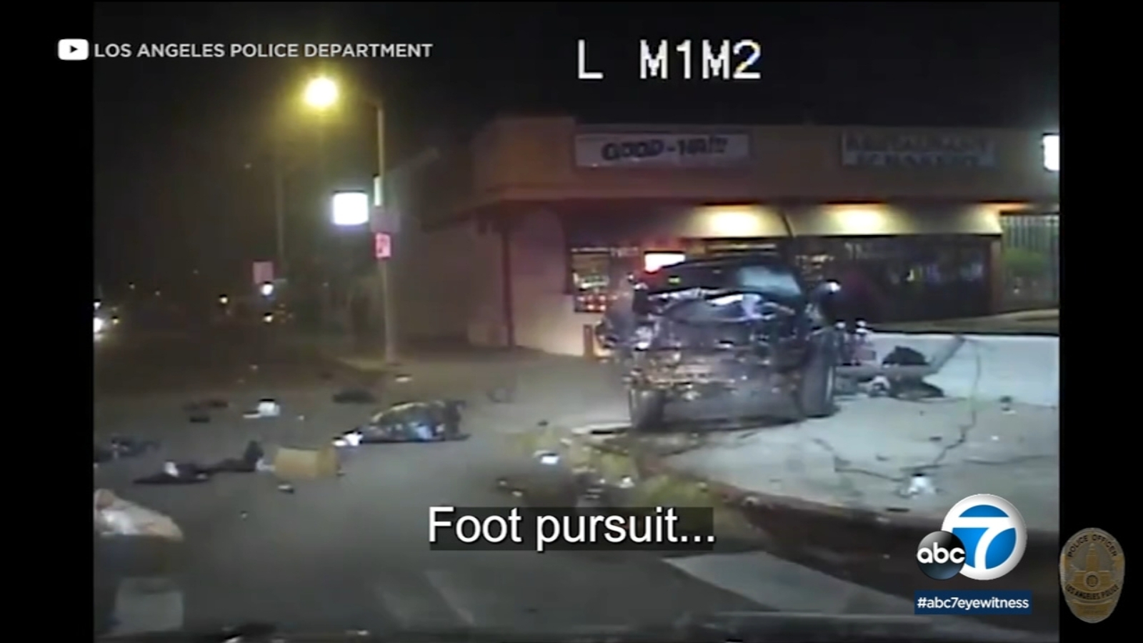 LAPD has released new body camera footage showing a dramatic foot ...