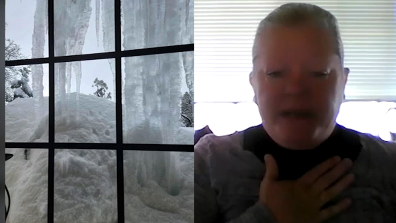 San Bernardino County snow: Crestline woman works to clear snow-covered ...