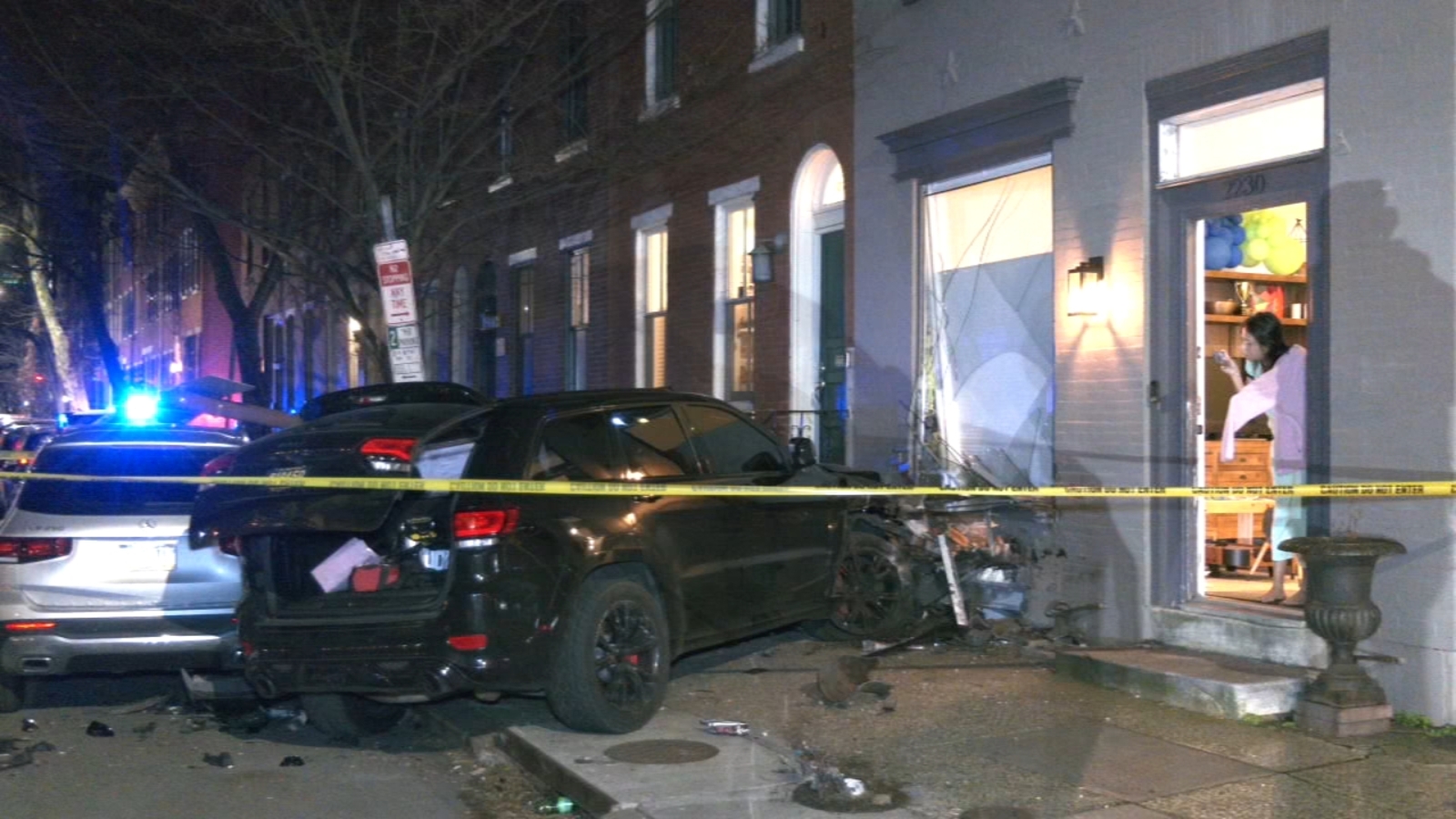 Car slams into Center City Philadelphia home after 2-vehicle crash ...
