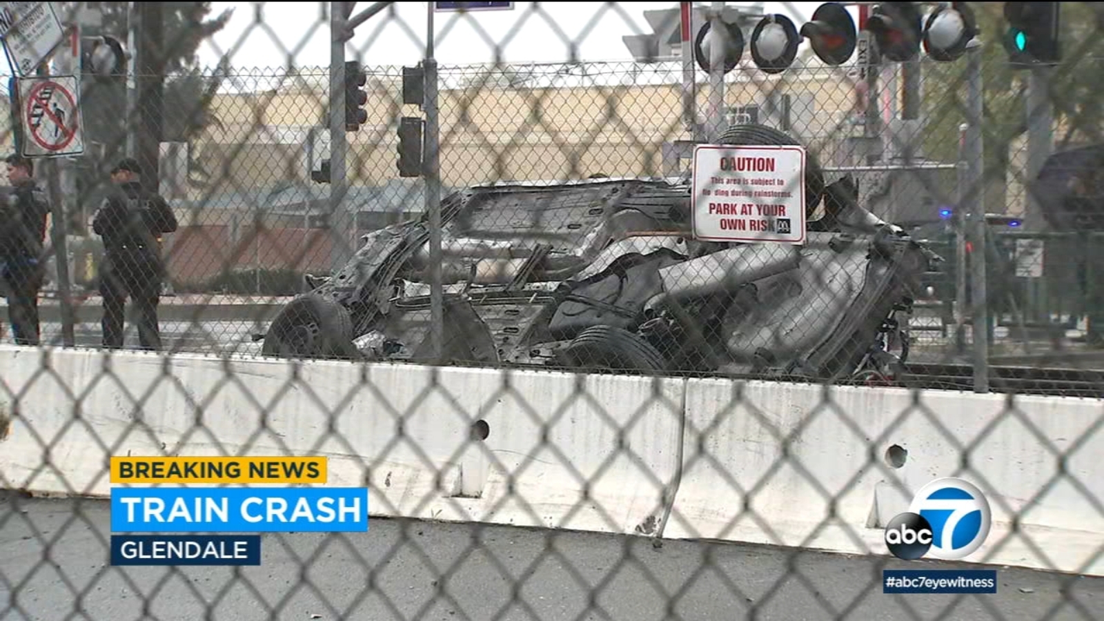 Metrolink train crash in Glendale leaves car flipped over, injuries ...