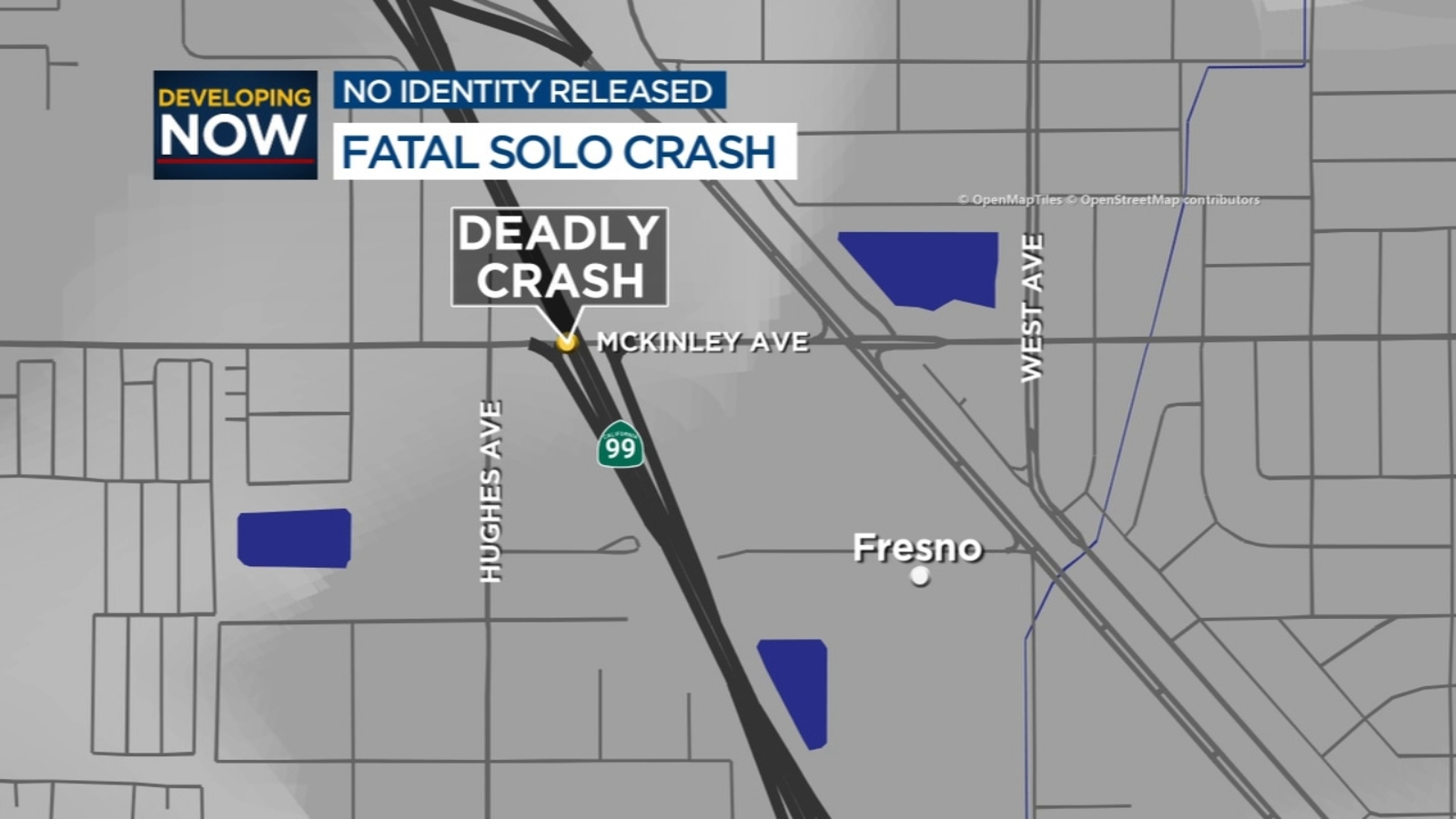 Man dies in solo crash on Highway 99 in Fresno, CHP says - ABC30 Fresno