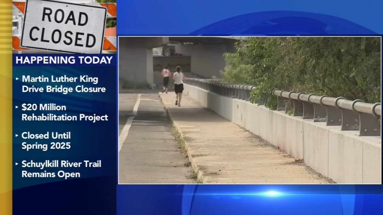 Philadelphia's Martin Luther King Jr. Bridge closed beginning today for ...