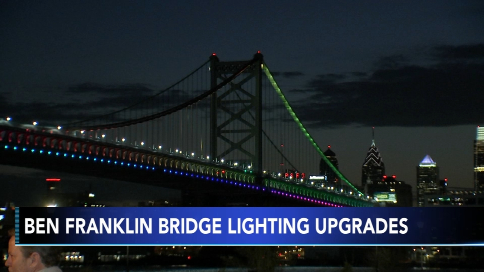 Ben Franklin Bridge dazzles with new decorative lighting system - 6abc ...