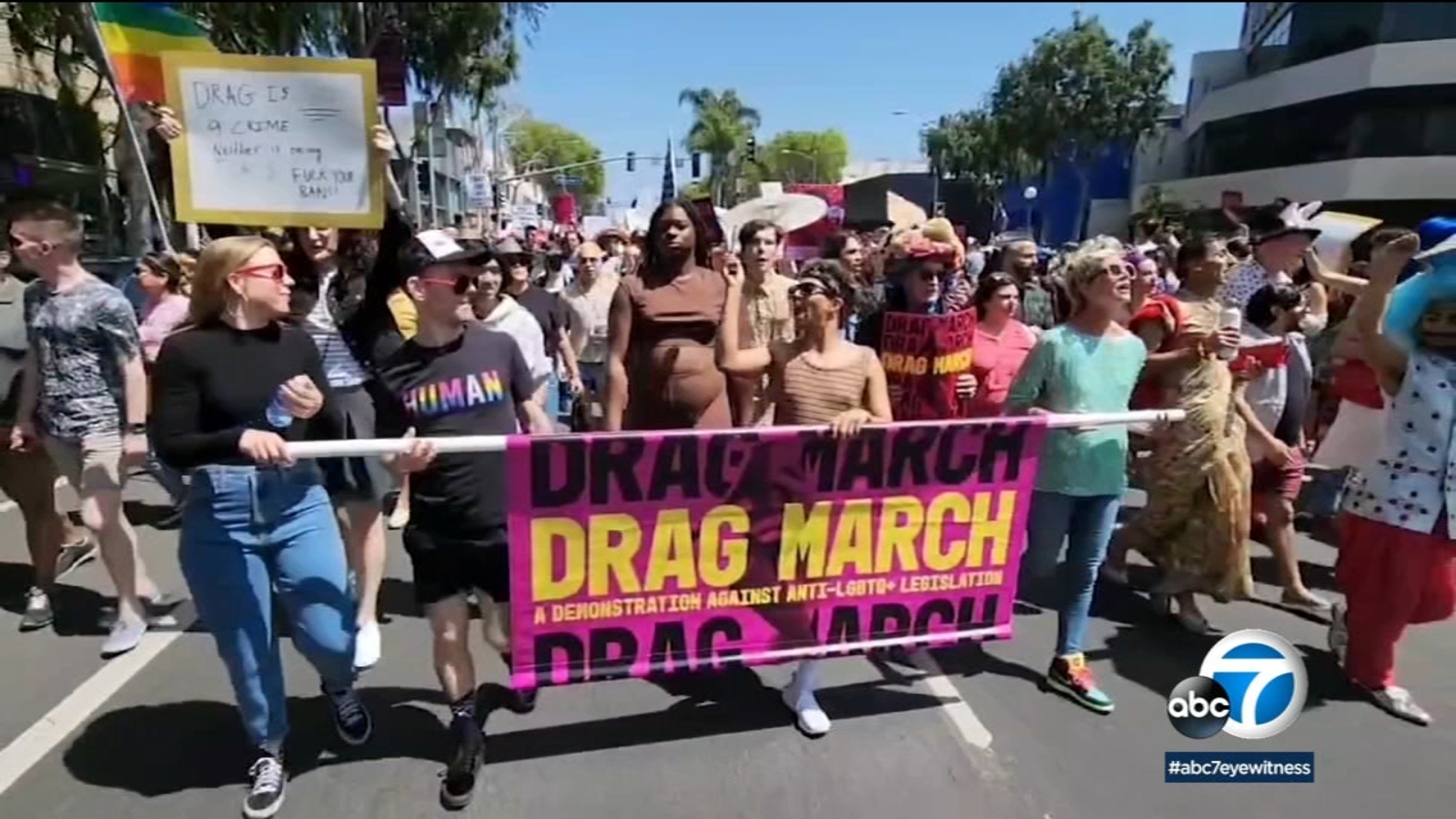 LA drag march: Hundreds march against anti-LGBTQ+ legislation in West ...