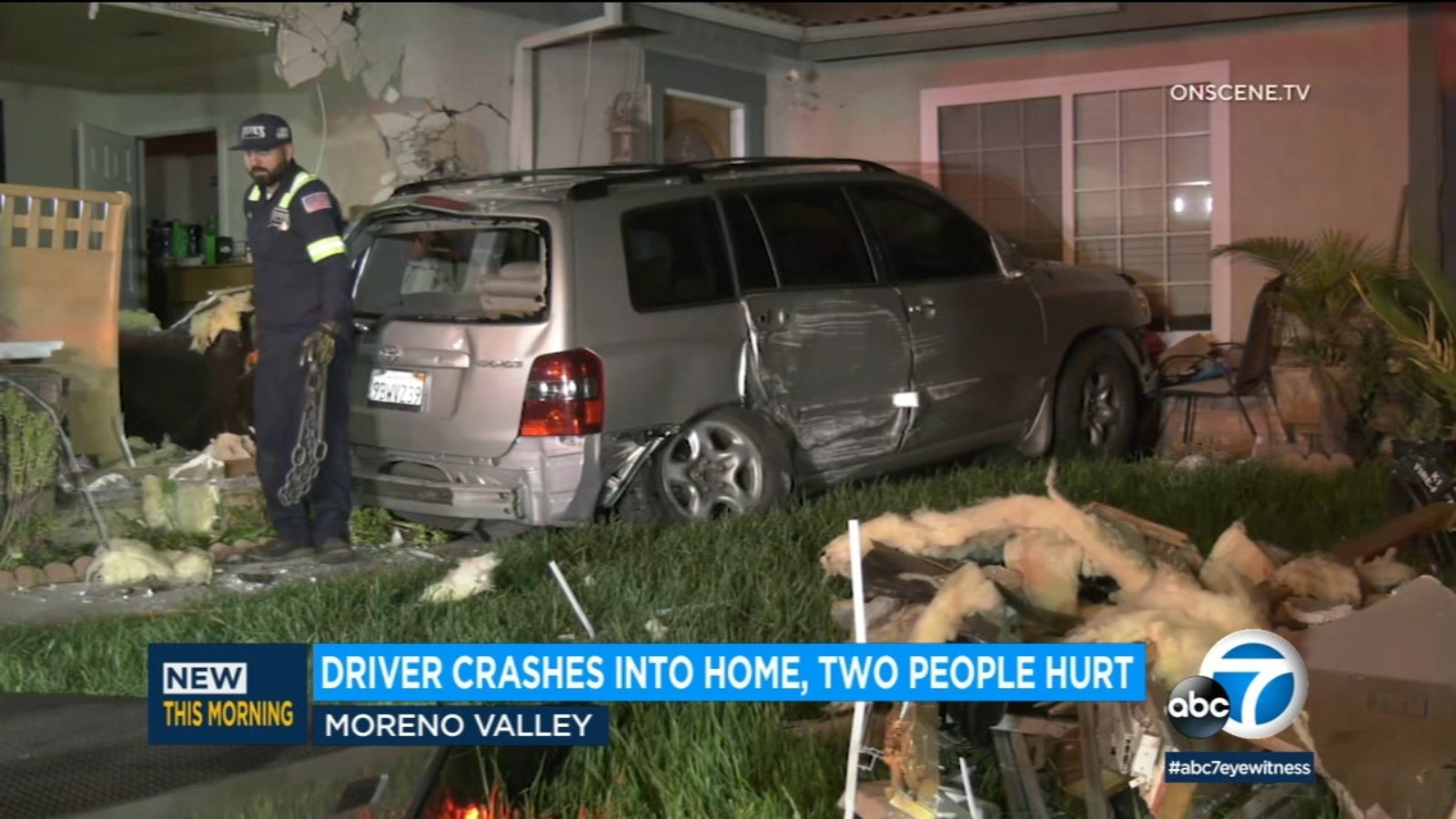Moreno Valley home gets smashed by SUV that lost control, bedroom wall ...