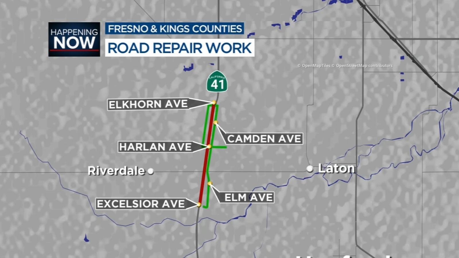 Parts of Highway 41 in Fresno County and Kings County closed for ...
