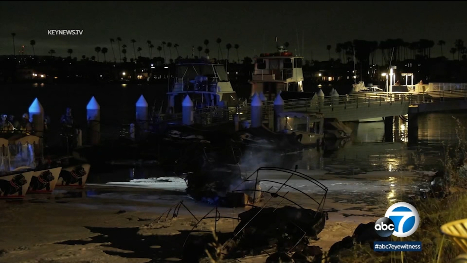 Long Beach marina fire destroys about 10 boats before crews put out ...