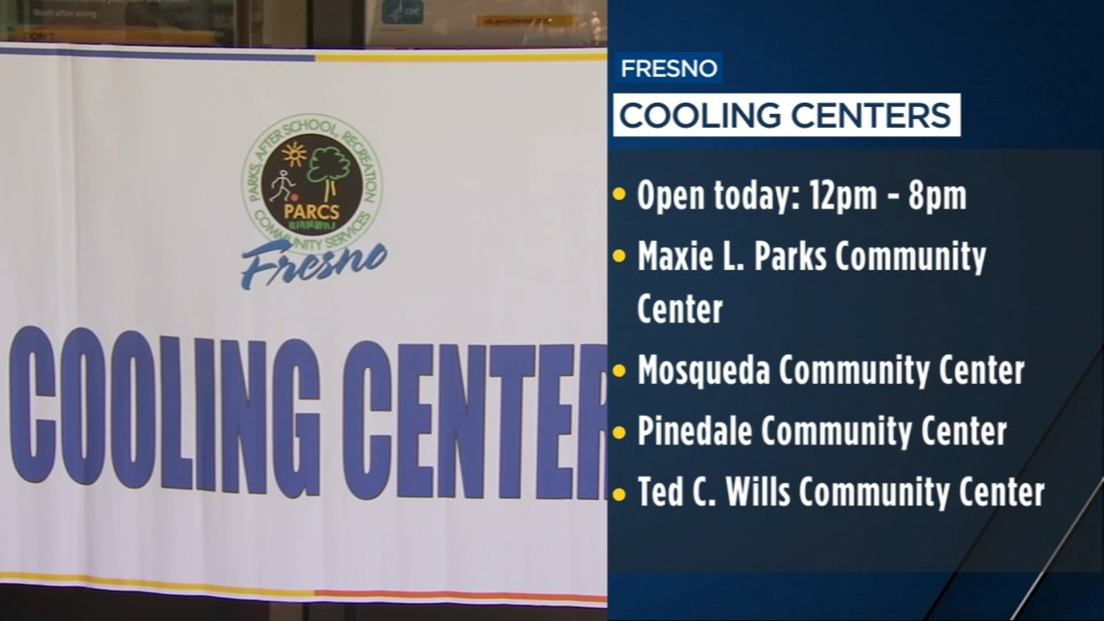 Fresno cooling centers set to open Sunday - ABC30 Fresno