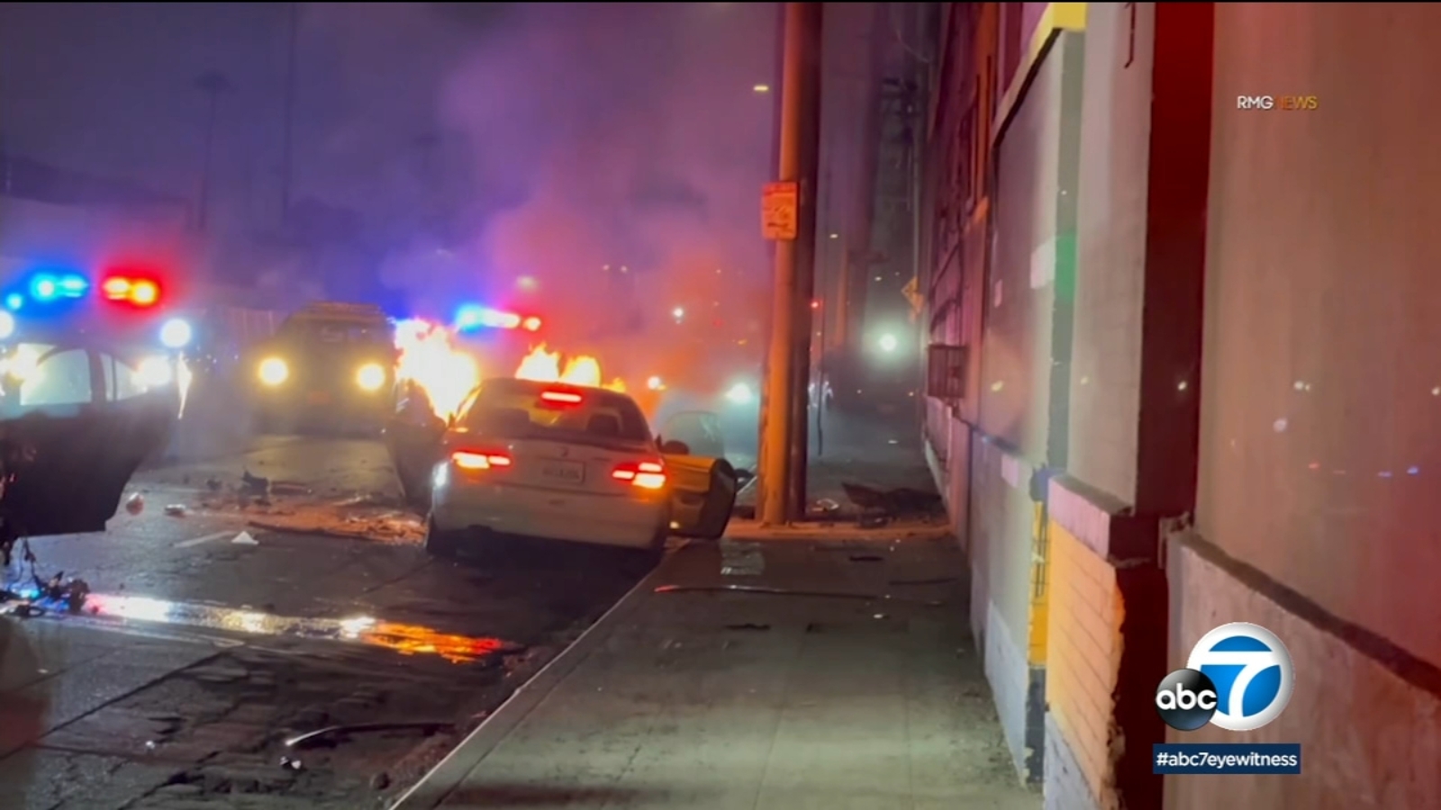 2 innocent victims hurt after suspect crashes into them at end of chase in South LA - ABC7 Los ...