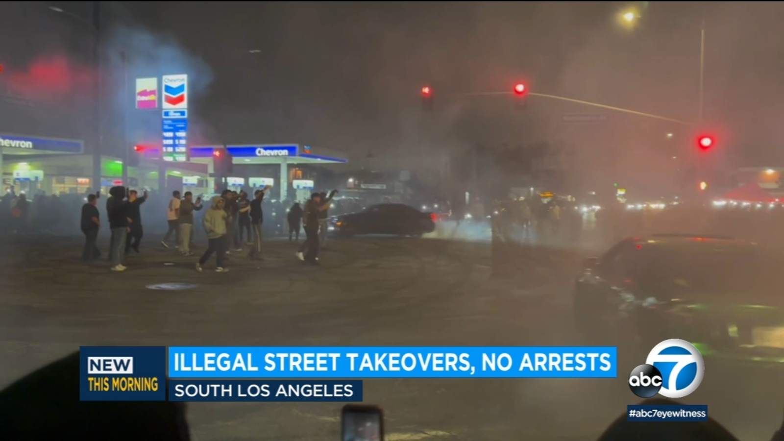 LAPD responds to illegal street takeovers at 3 intersections in South ...
