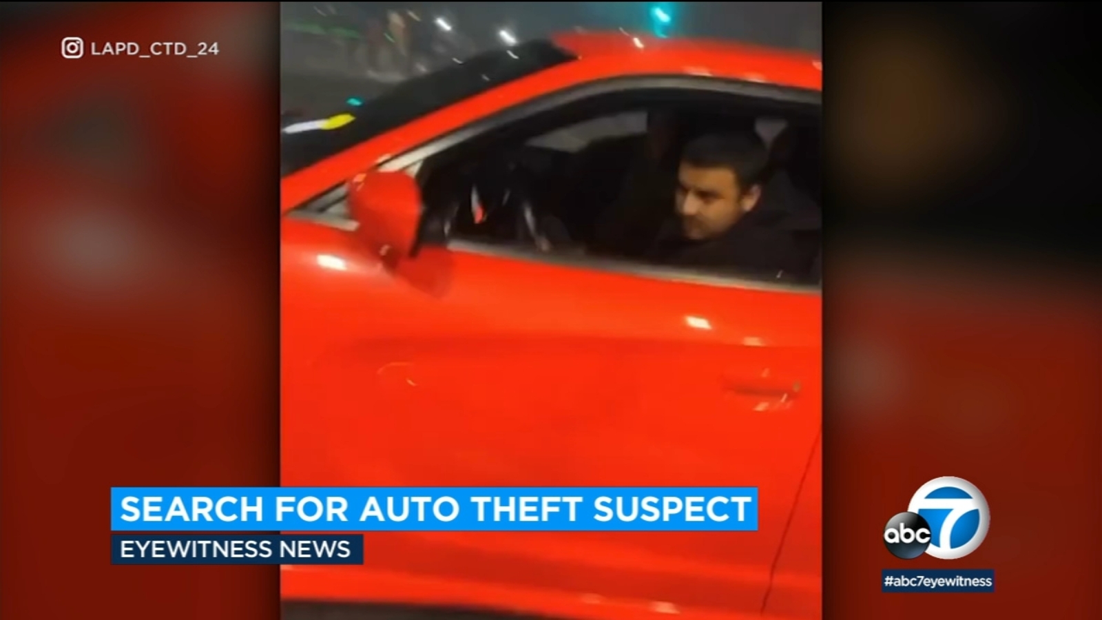 LAPD searching for car thief who used stolen vehicle to livestream ...