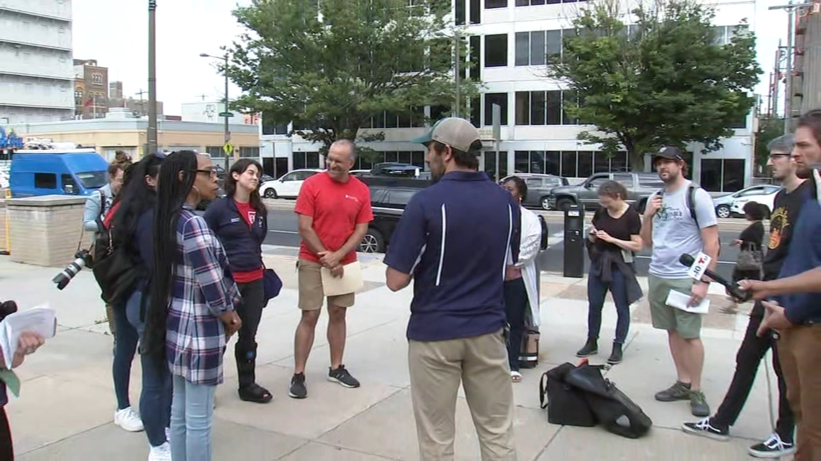 Staff from Building 21, Frankford High School, Mitchell Elementary hold ...