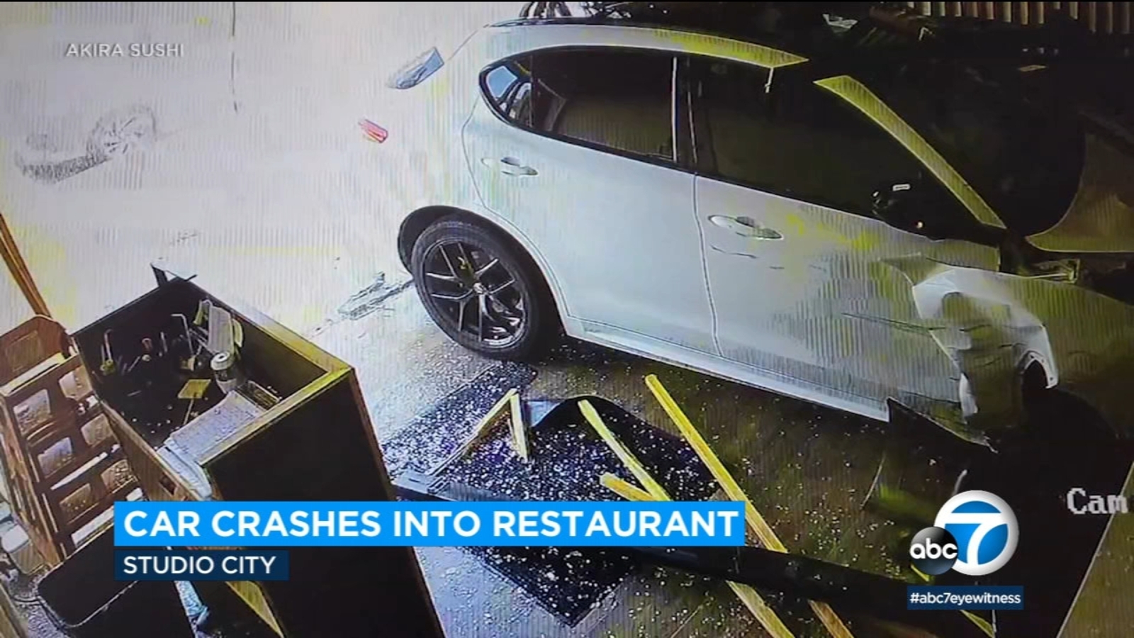 Studio City sushi restaurant has car barrel through front, video shows ...