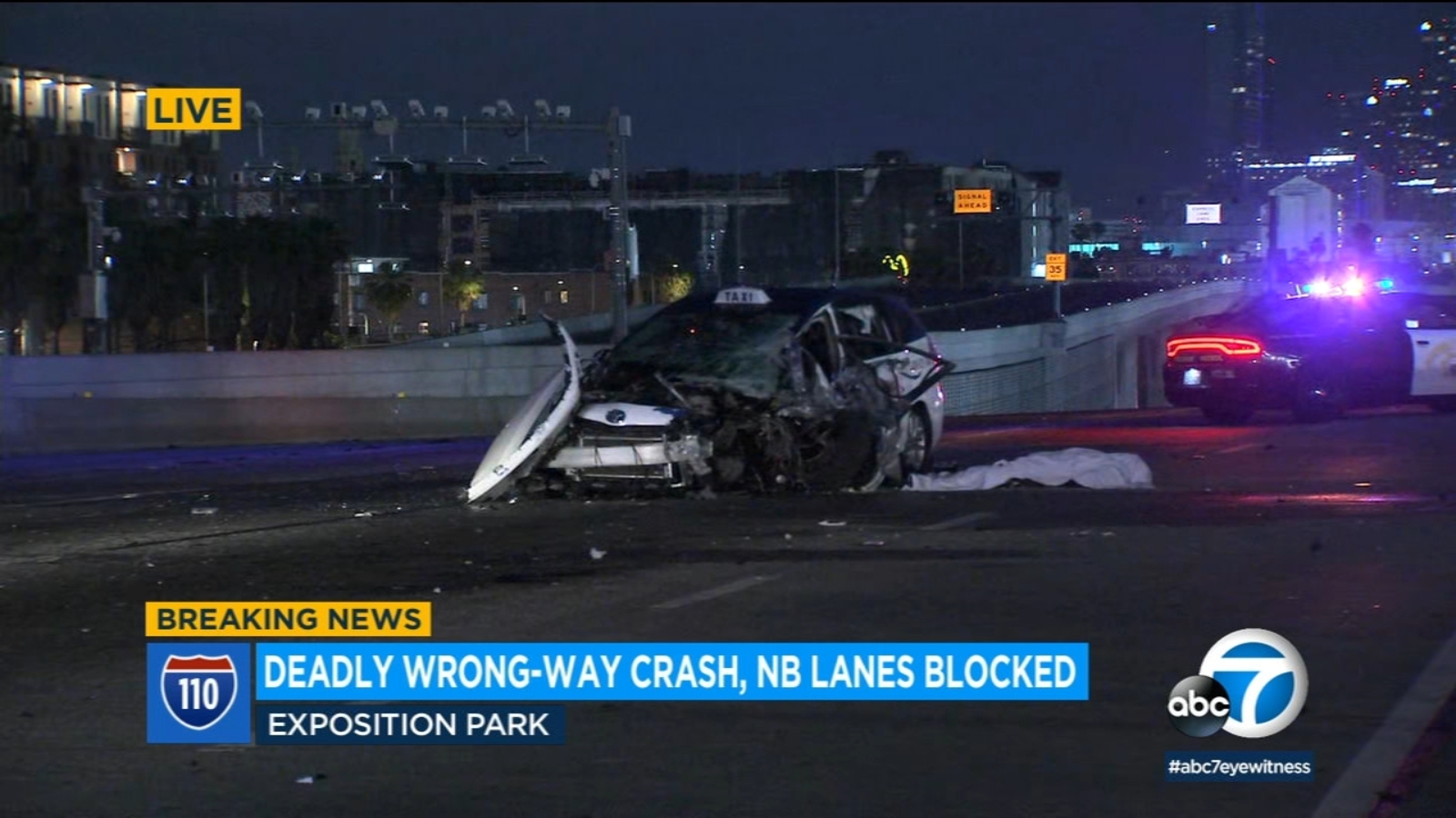 Taxi driver killed in wrong-way crash on 110 Freeway in Downtown Los ...