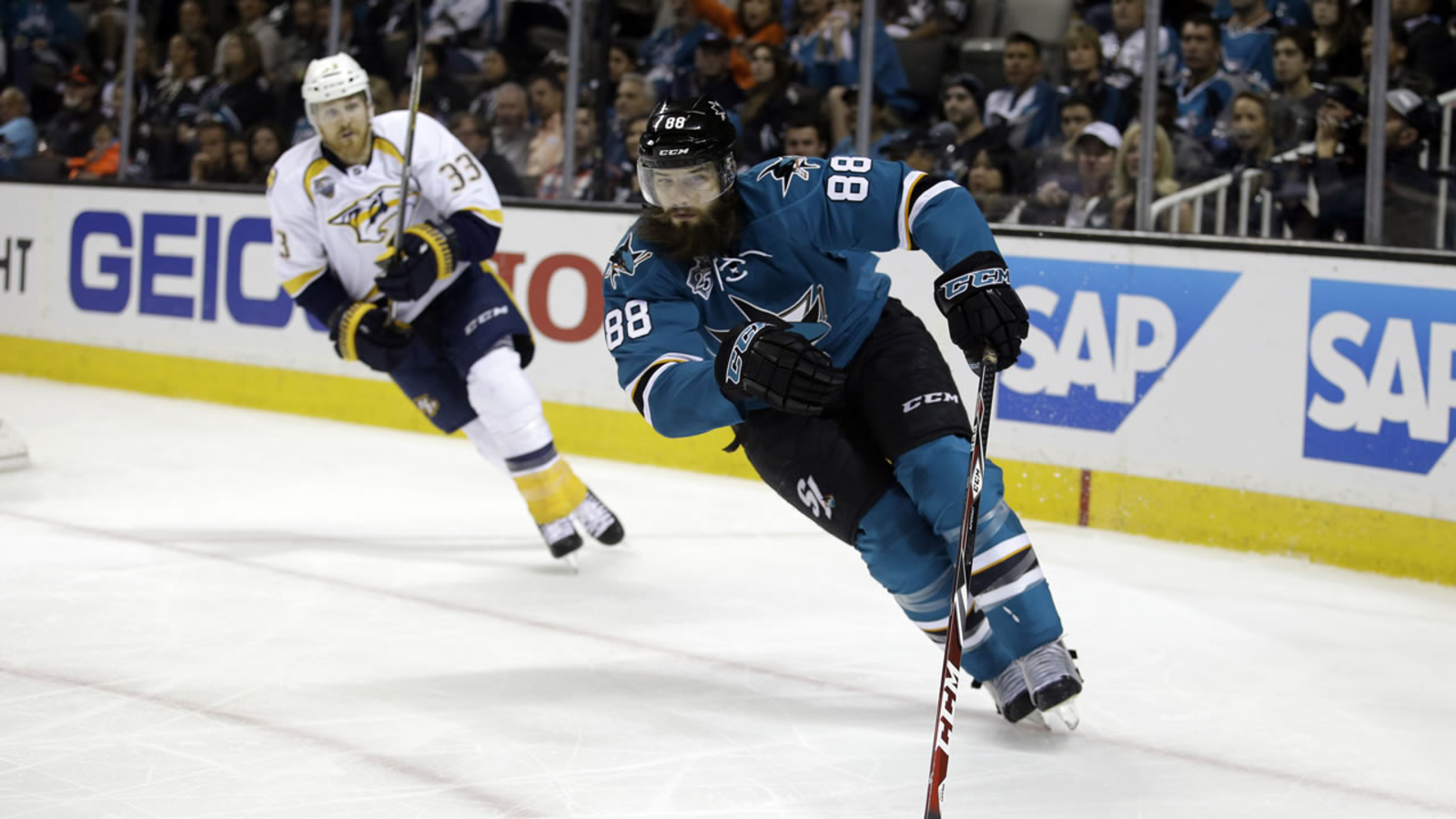 Sharks dominate from start in 5-0 Game 7 win vs. Predators - ABC7 San ...