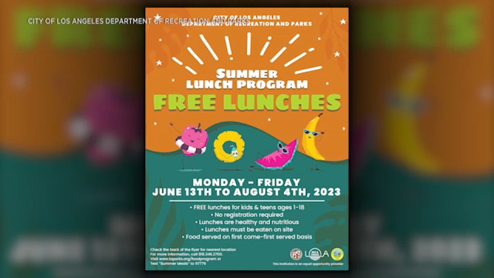 Los Angeles begins offering free lunches at more than 100 city parks ...