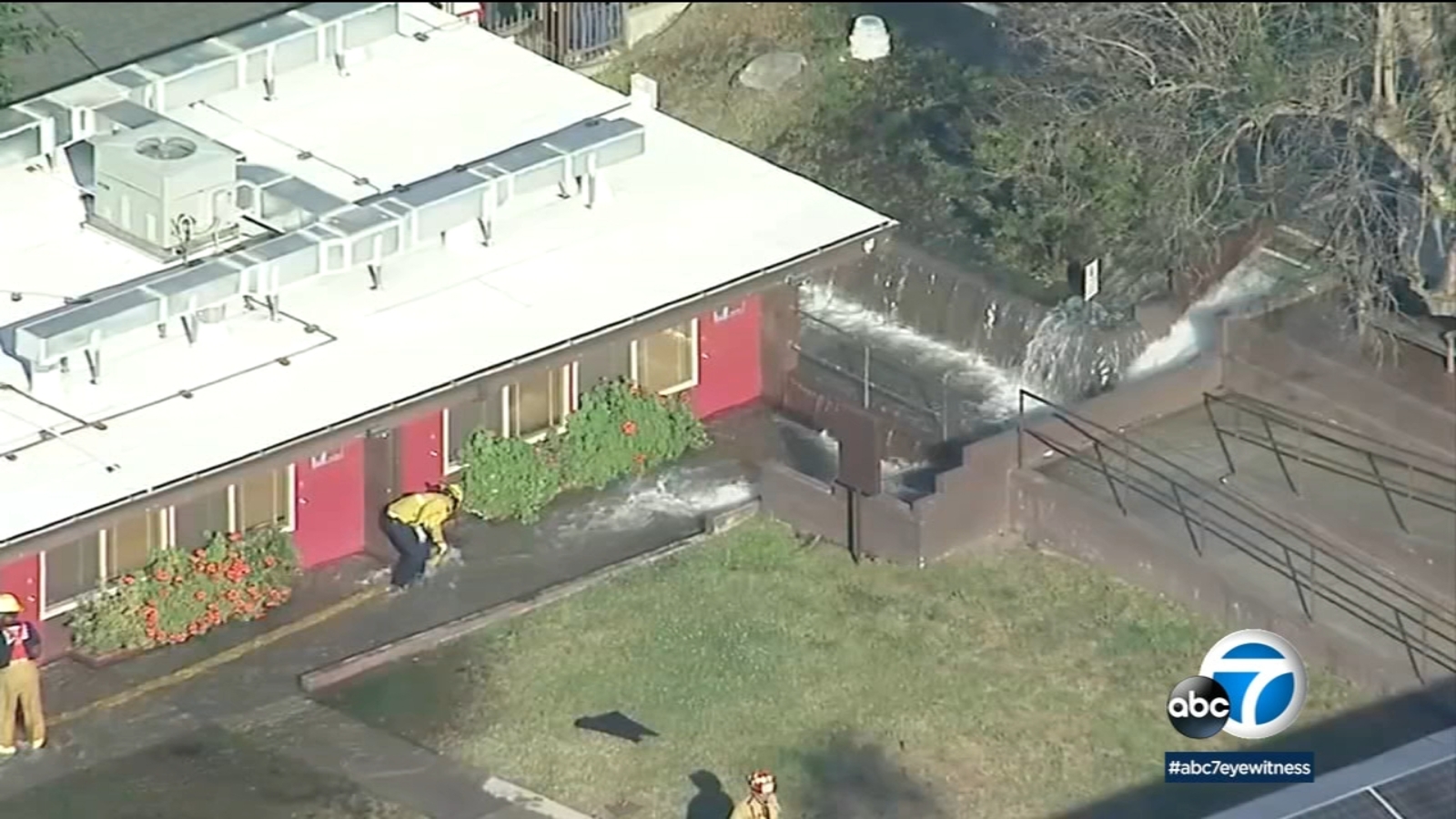Sheared hydrant floods St. Michael's school in Studio City - ABC7 Los ...