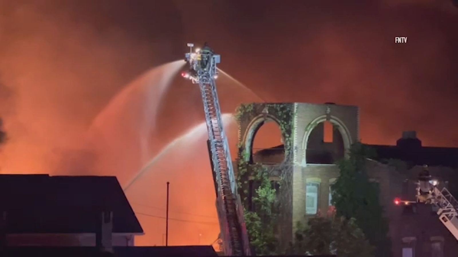 South River fire: Massive fire tears through abandoned warehouse ...