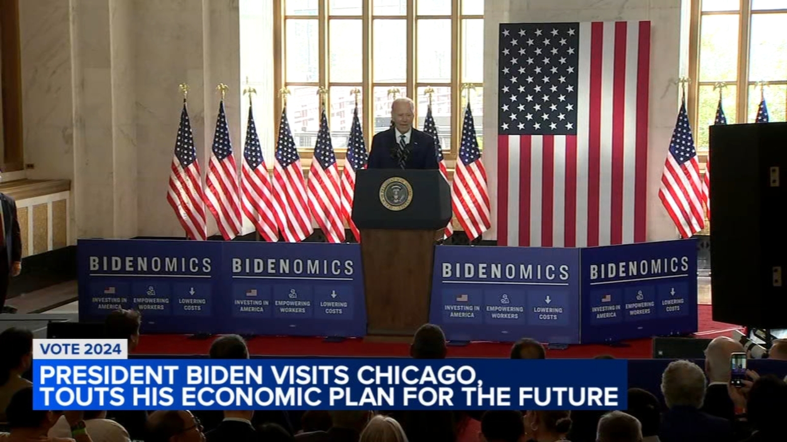 President Joe Biden delivers speech in Chicago on economy at Old Post ...