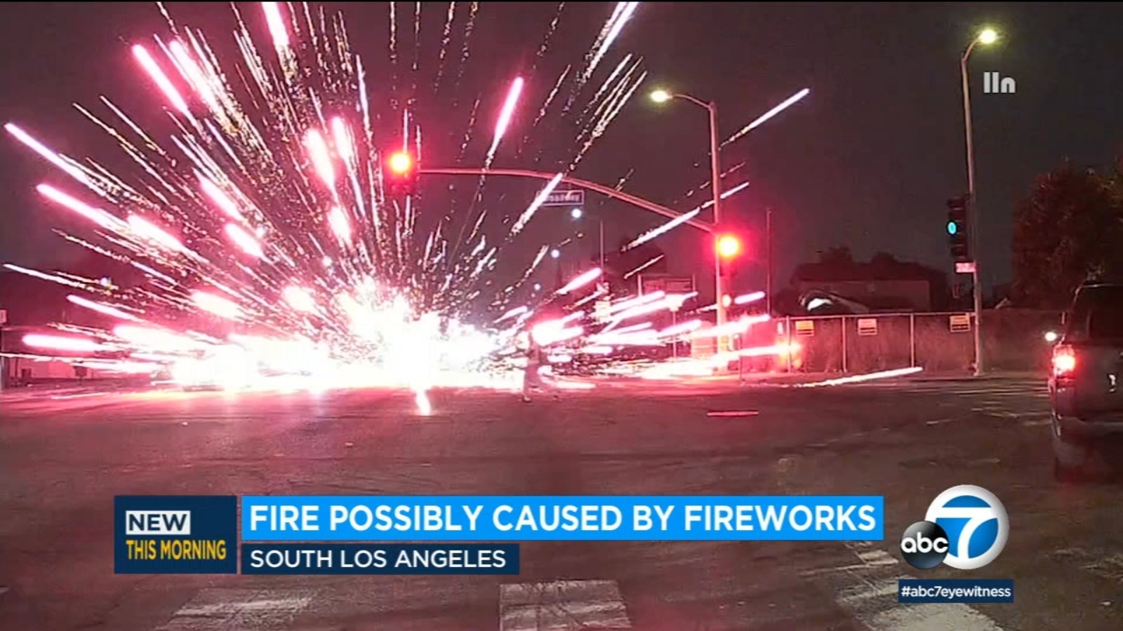 Brush fire ignited when teens set off fireworks in South LA ...