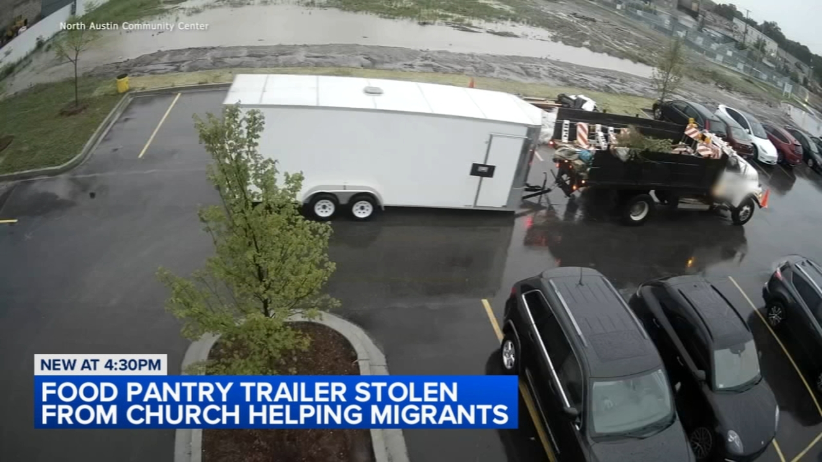 North Austin Grace and Peace Church's trailer, used to distribute food ...