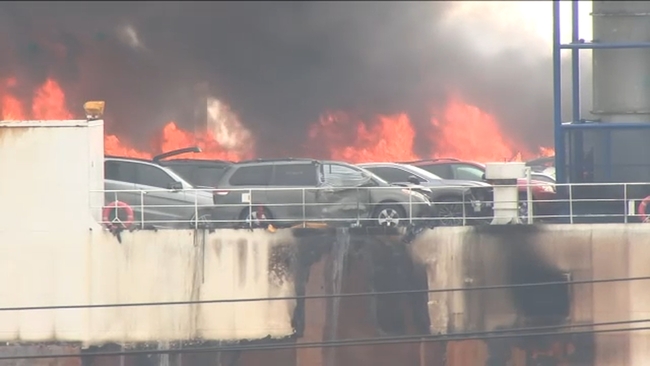 Newark Port fire: Blaze aboard cargo ship now out; Union pushes for new ...