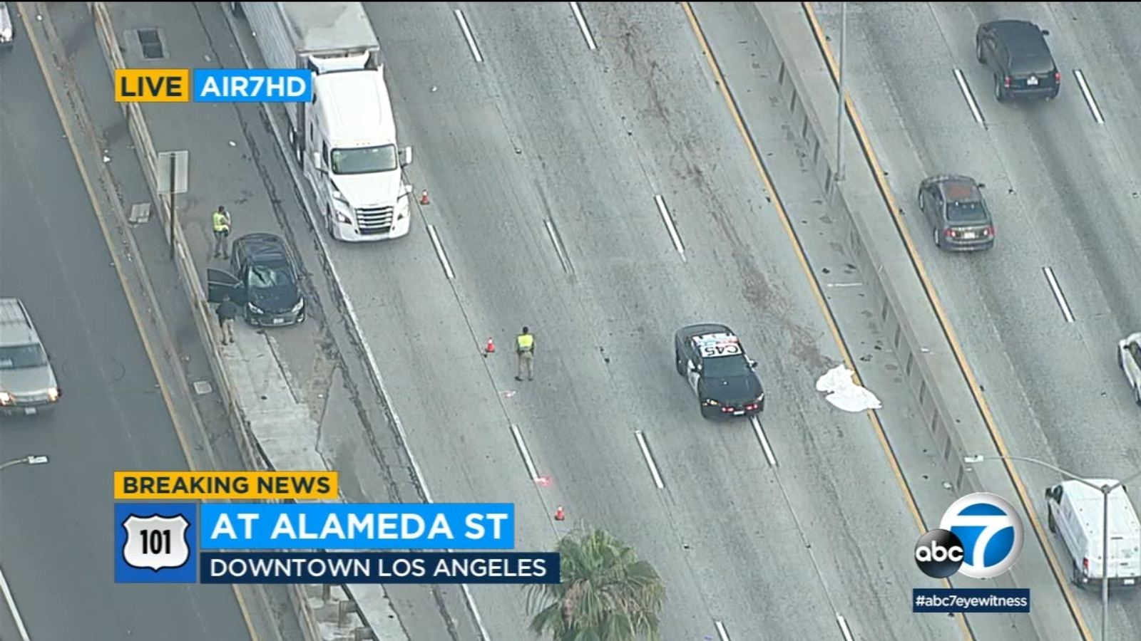 Nearly all southbound lanes of 101 Freeway shut down following deadly ...