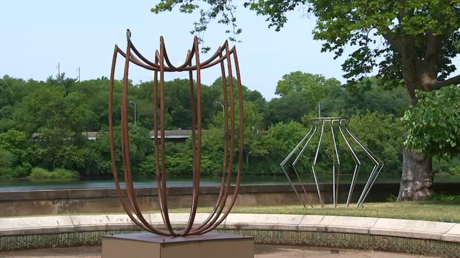 Maren Hassinger's 'Steel Bodies' on display on Kelly Drive's Ellen ...