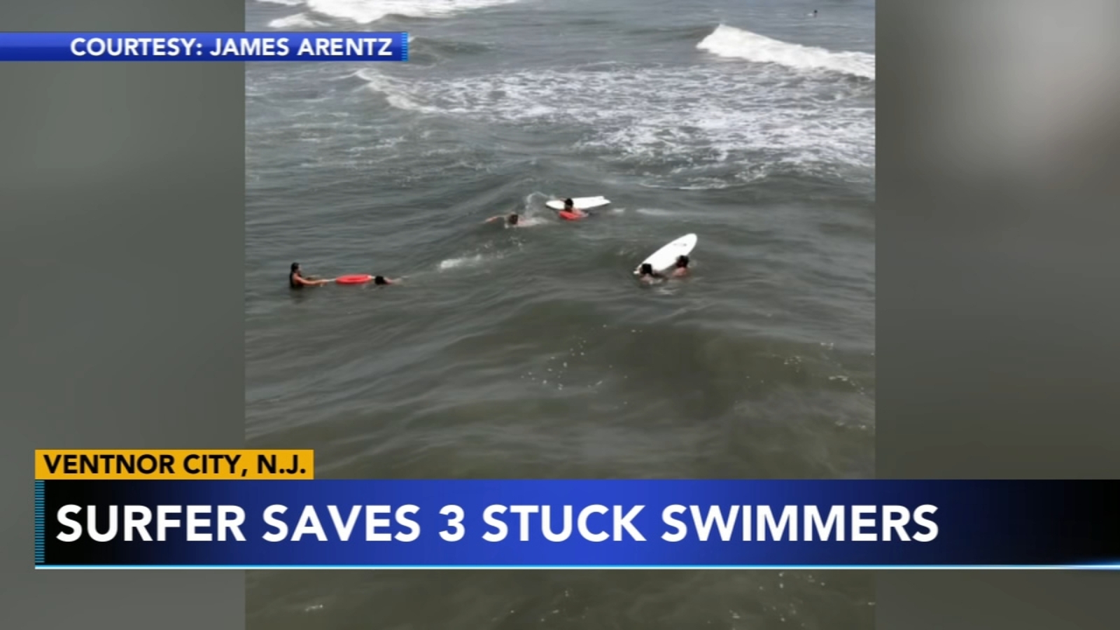 Surfer helps rescue 3 swimmers in Ventnor, New Jersey - 6abc Philadelphia