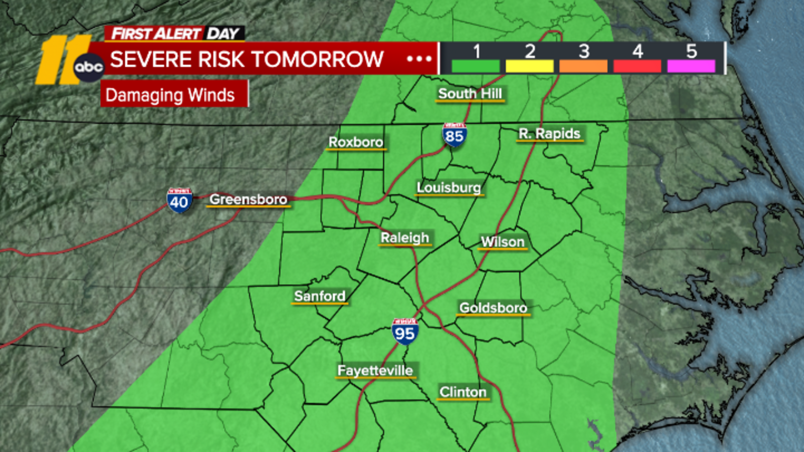First Alert Sunday | Strong storms, damaging winds possible Monday ...