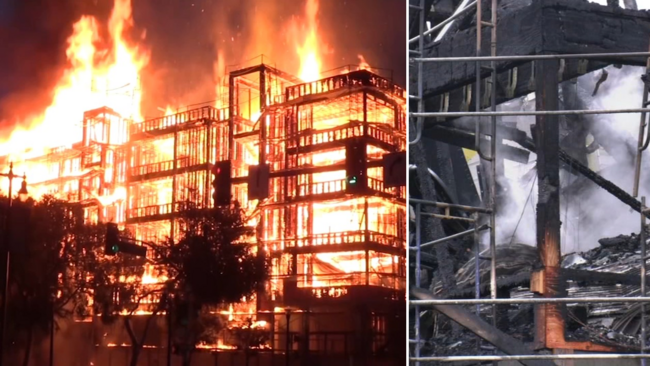 Large 4-alarm fire at building under construction in San Francisco's ...