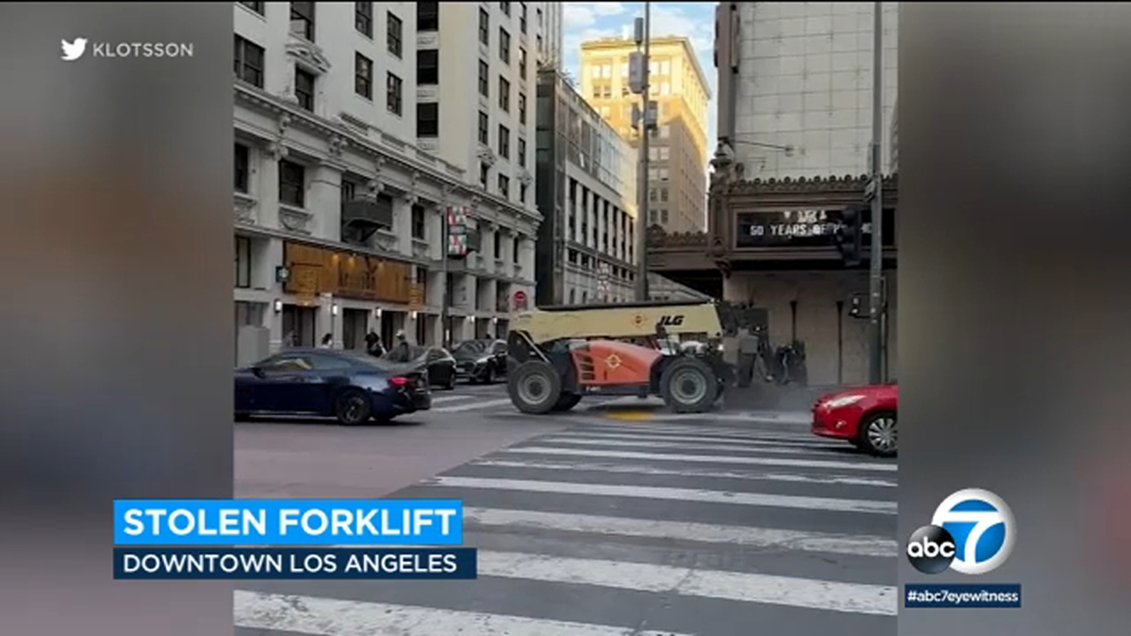 Chase: Suspect in stolen forklift leads LAPD on bizarre chase in ...