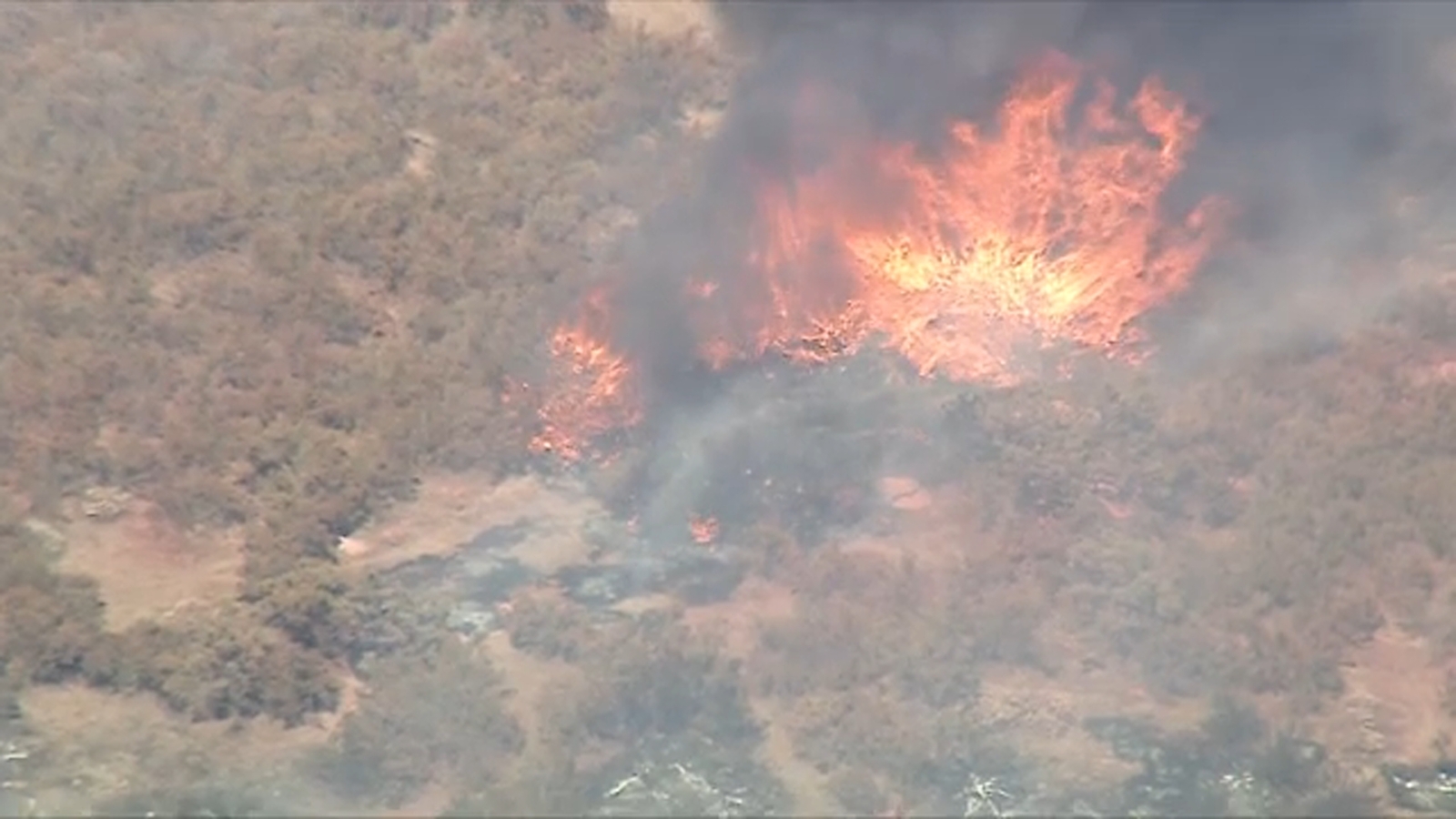 Incendio Almond de casi 100 acres estalla en Cabazon, lo que provocó ...