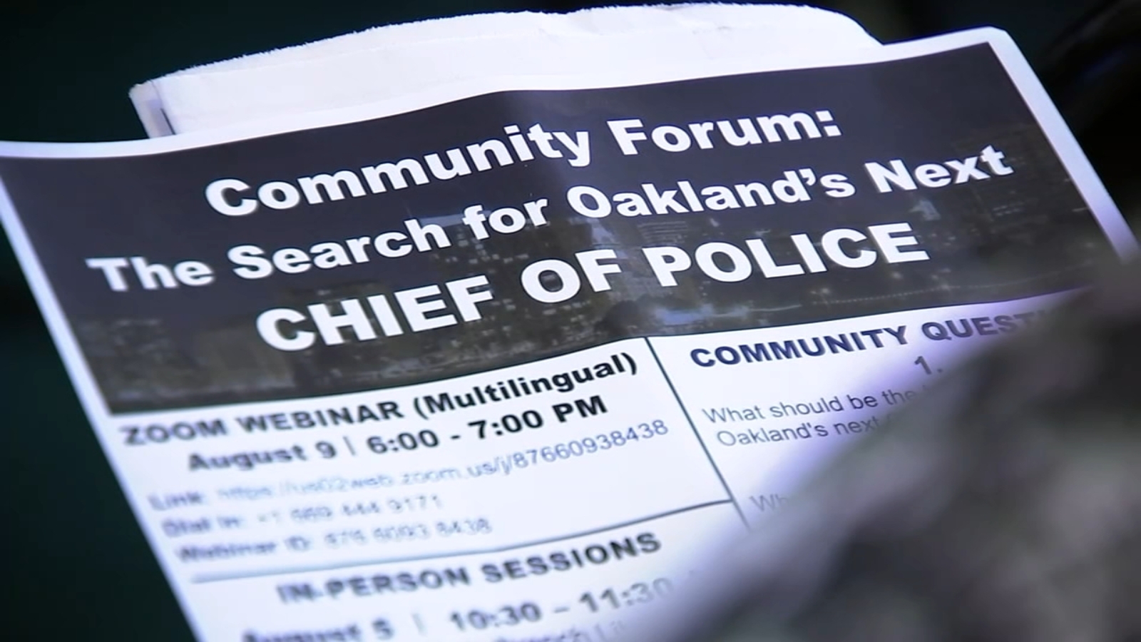 1st of 5 community forums held on choosing Oakland Police Department's ...