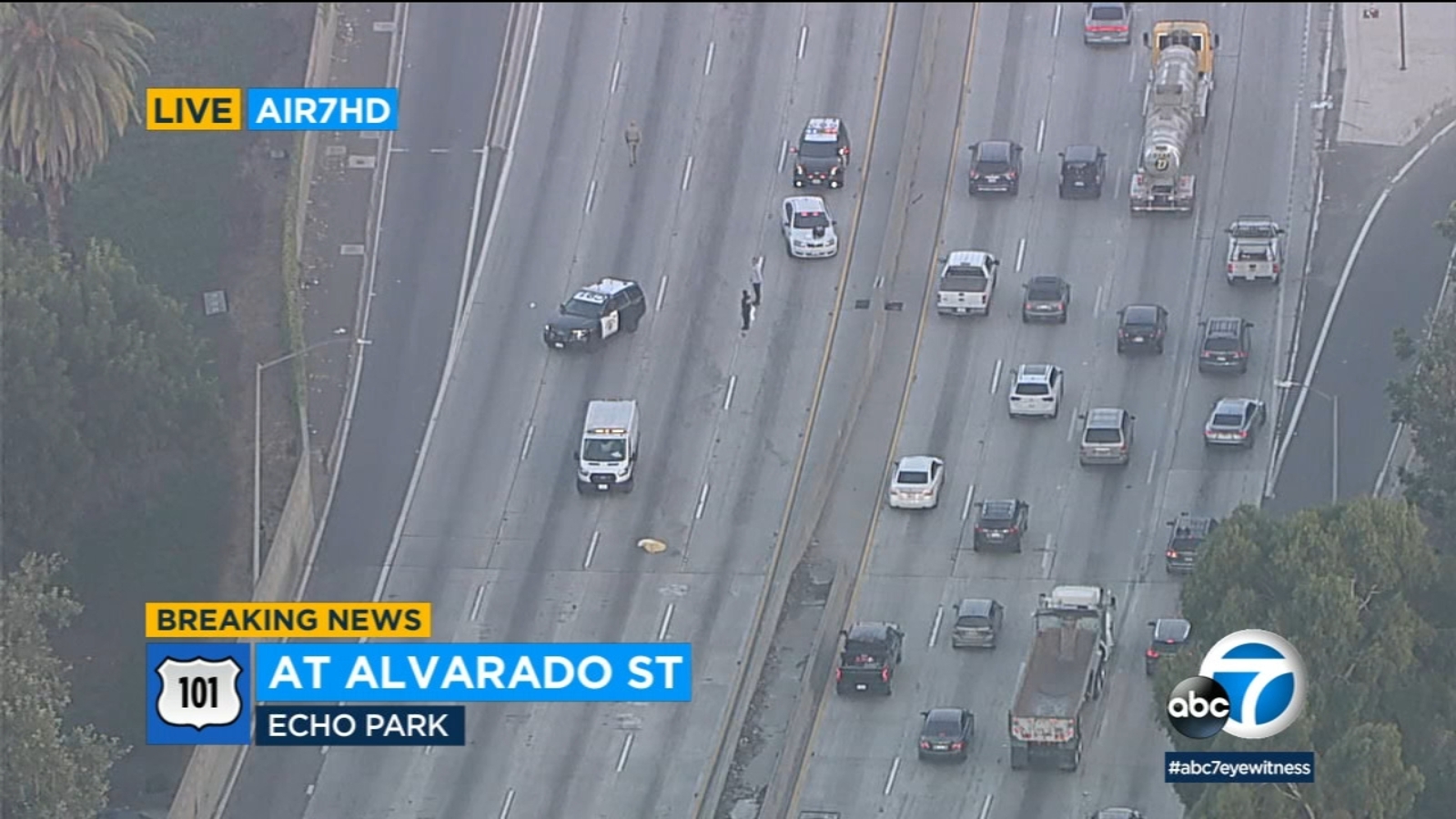 SB 101 Freeway shut down in Echo Park after pedestrian struck, killed ...