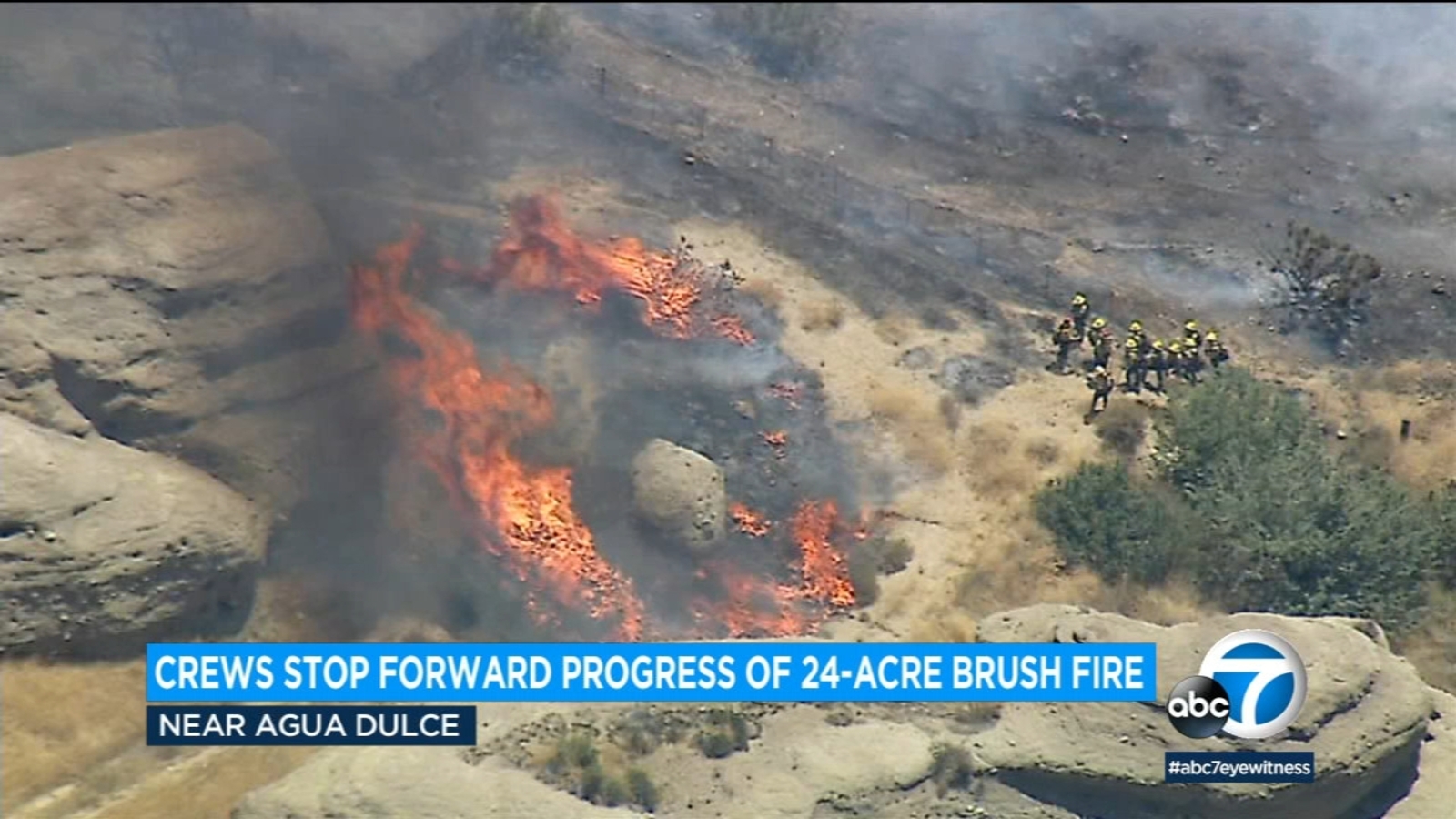 Baker Fire: Brush fire near famed Vasquez Rocks in Agua Dulce area ...