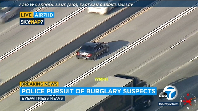 Police chase: LAPD, CHP officers pursue burglary suspects through the ...