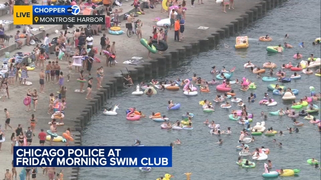 Chicago police show up at Montrose Harbor as Friday Morning Swim Club ...