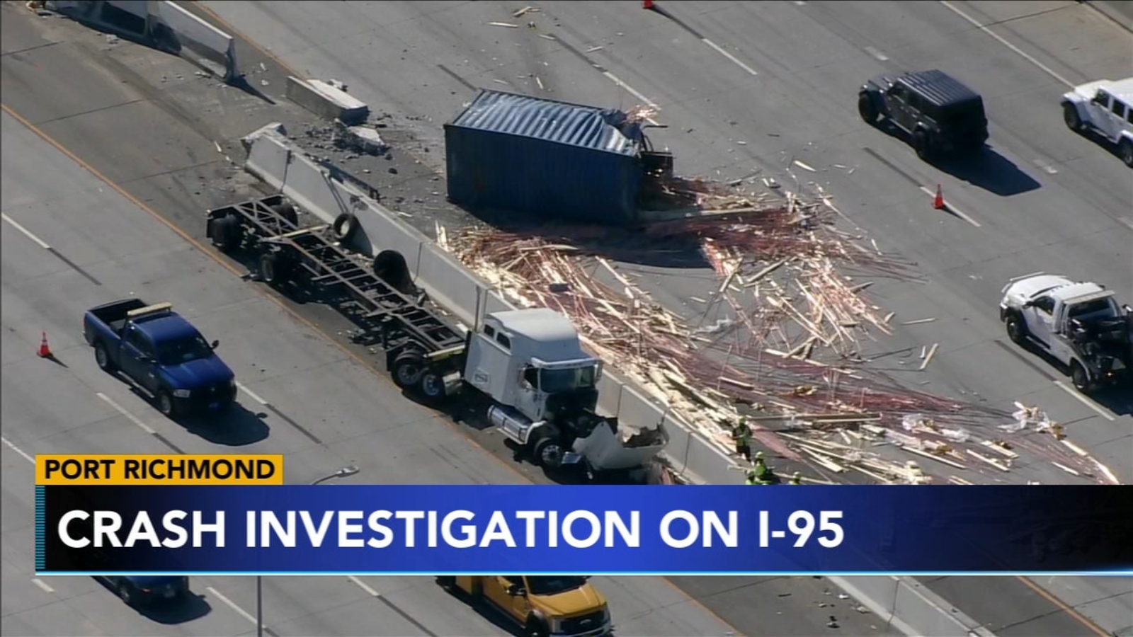 Philadelphia traffic: Tractor-trailer crash snarls traffic on I-95 in ...