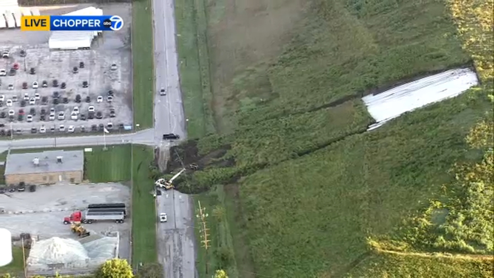 Landfill landslide: Sections of grass slide off landfill on Cottage ...
