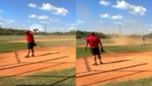 Dust Devil Caught On Video Sweeping Up Dirt From Baseball Field During 