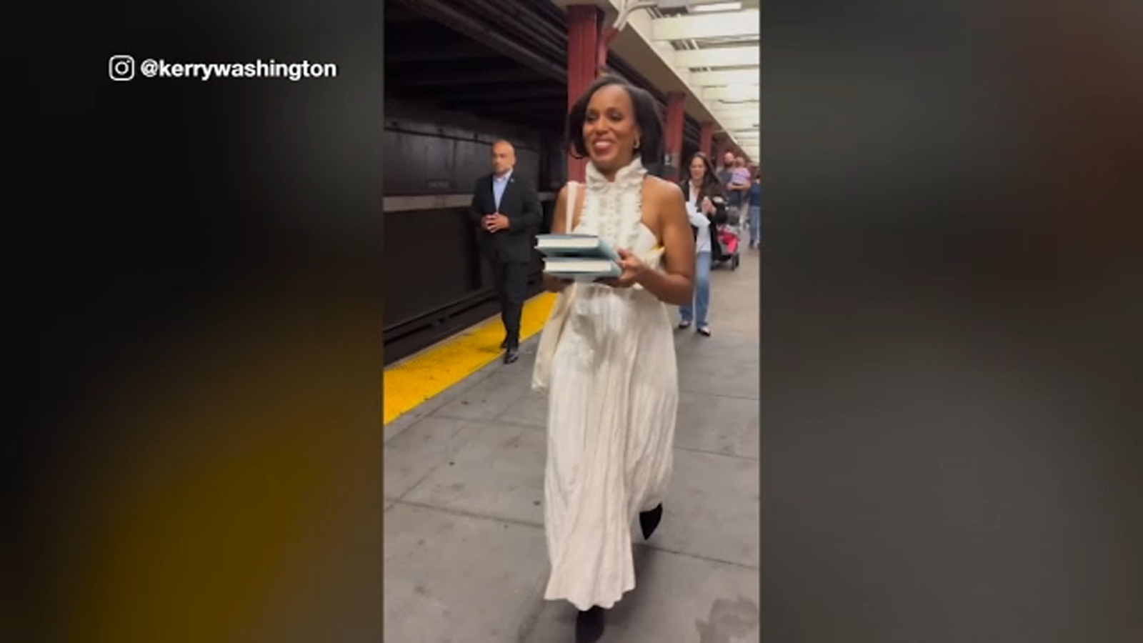 Kerry Washington returns to NYC to hand out new memoir on F train ...